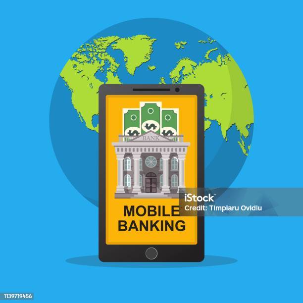 Concept De Banque Mobile Illustration Vectorielle Dans La Conception
