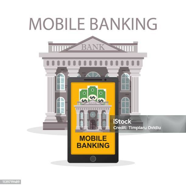 Concept De Banque Mobile Illustration Vectorielle Dans La Conception