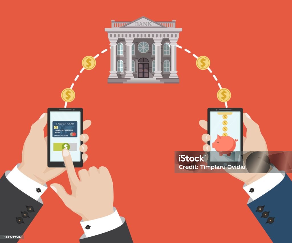 Concept De Banque Mobile Illustration Vectorielle Dans La Conception