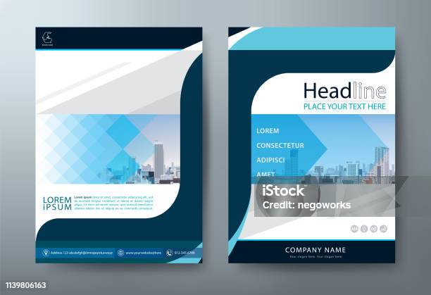Templat Desain Selebaran Brosur Laporan Tahunan Presentasi Leaflet