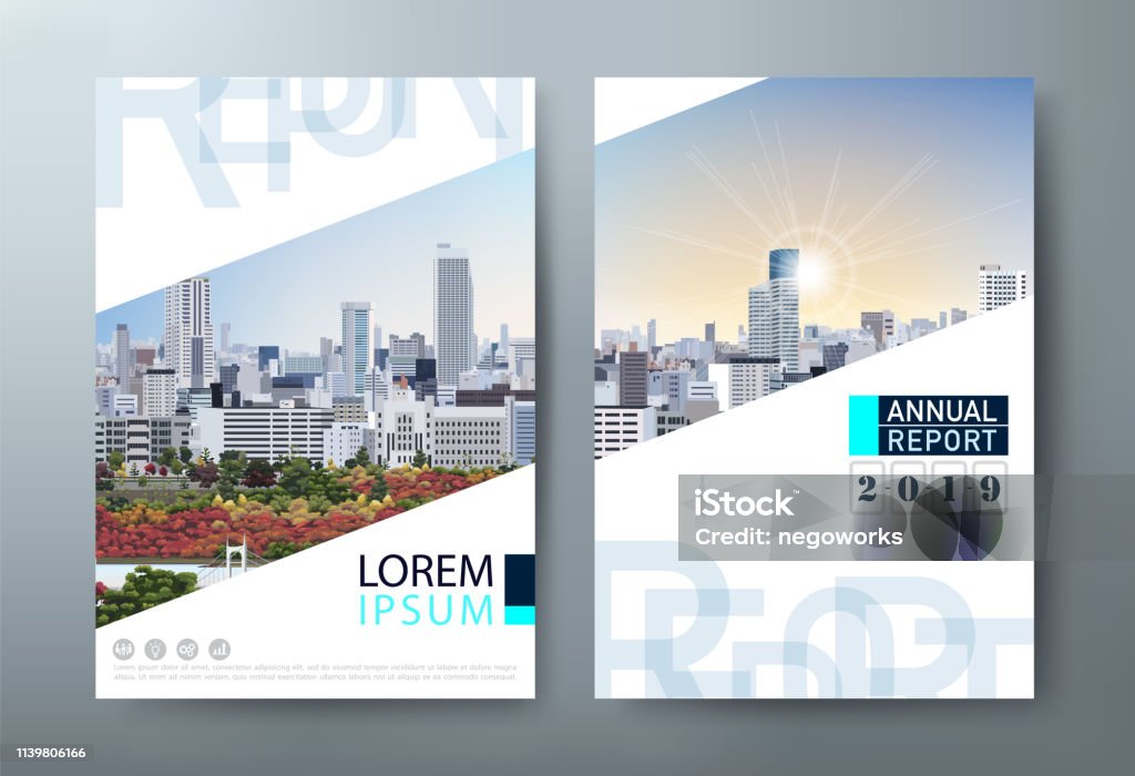 Templat Desain Selebaran Brosur Laporan Tahunan Presentasi Leaflet