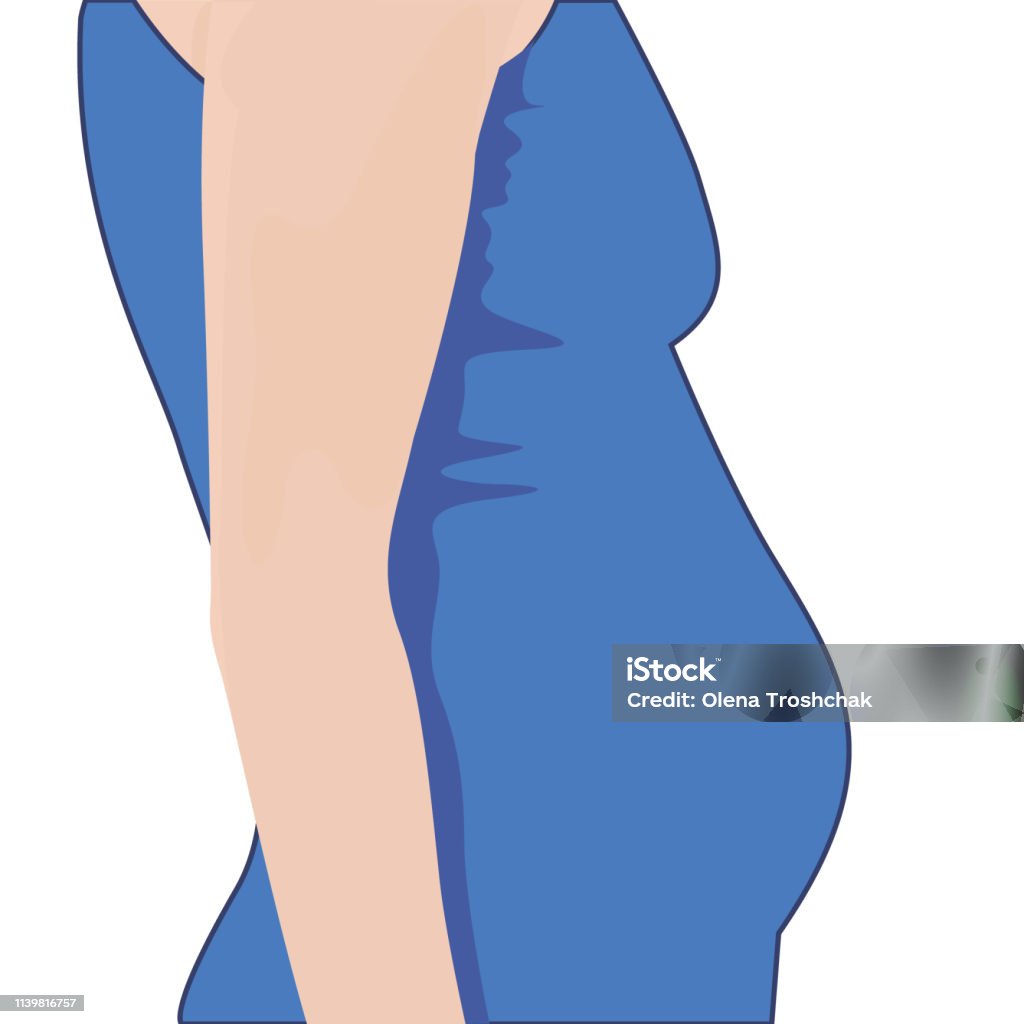 Fat Woman Stock Illustration Download Image Now Abdomen Adult
