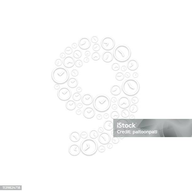 Alphabet Ensemble Lettre Numéro Neuf Ou 9 Motif De Lhorloge Shuffle