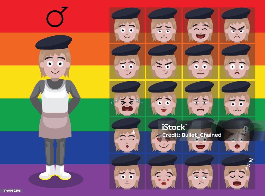 Transgender Lgbtq Demiboy Cartoon Emotion Faces Vector Illustration01 ... Transgender Lgbtq Demiboy Cartoon Emotion Faces Vector Illustration01 ...