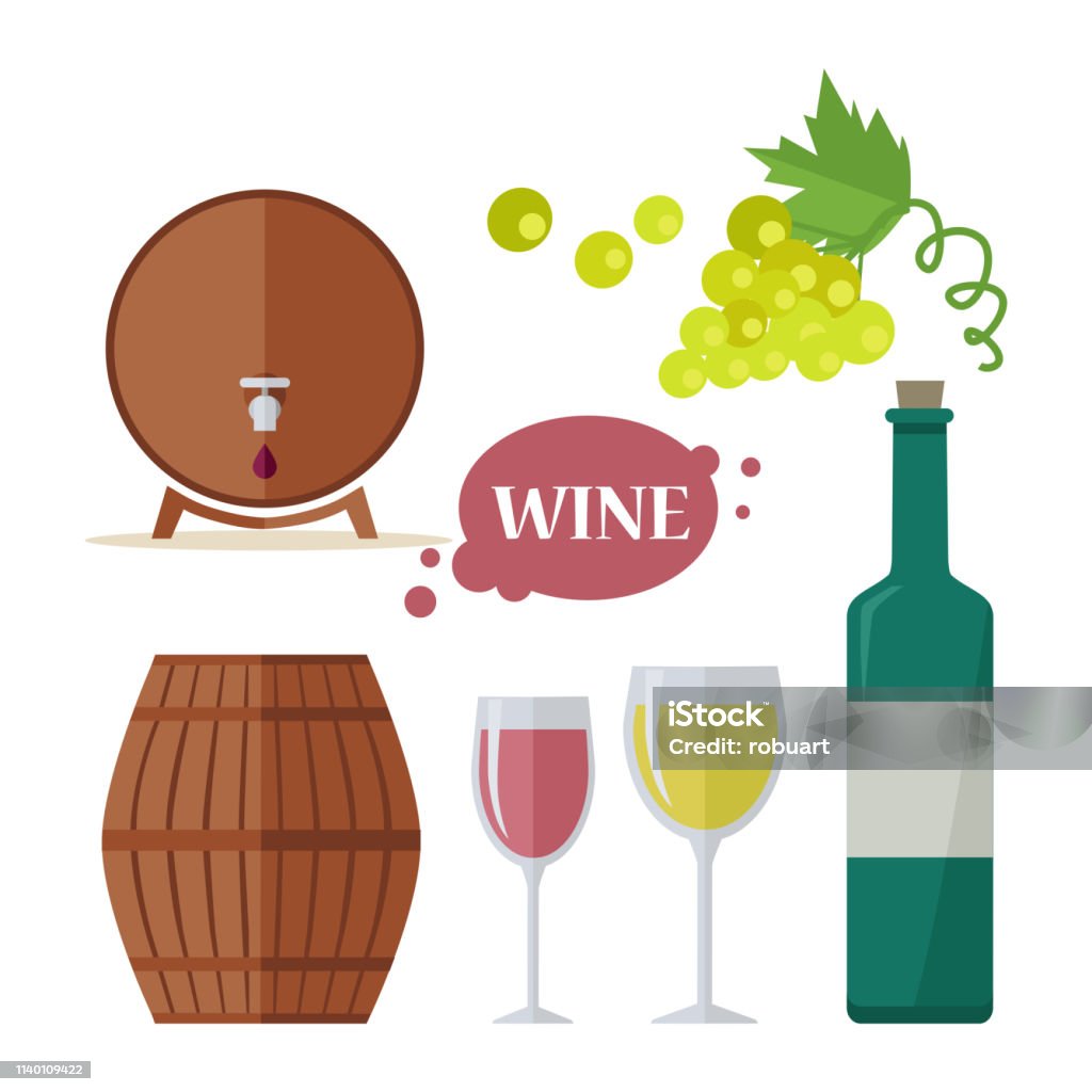 Wine Consumption Icon Set Viniculture Production Stock Illustration ... Wine Consumption Icon Set Viniculture Production Stock Illustration ...