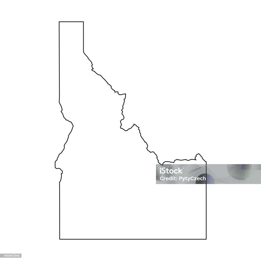 Idaho State Of Usa Solid Black Outline Map Of Country Area Simple Flat ... Idaho State Of Usa Solid Black Outline Map Of Country Area Simple Flat ...