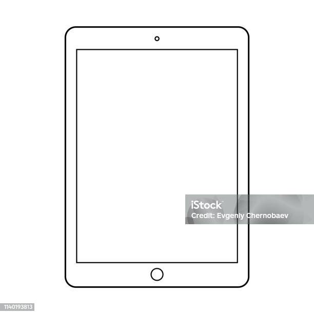 Vecteur De Contour De La Tablette Tabletcomputer Contour Icon Vector