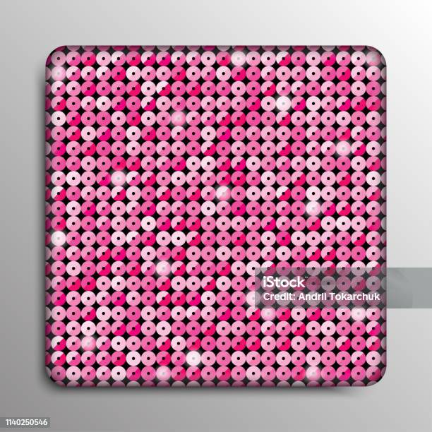Square Frame Backgroundbanner With Pink Sequins Stock Illustration Download Image Now