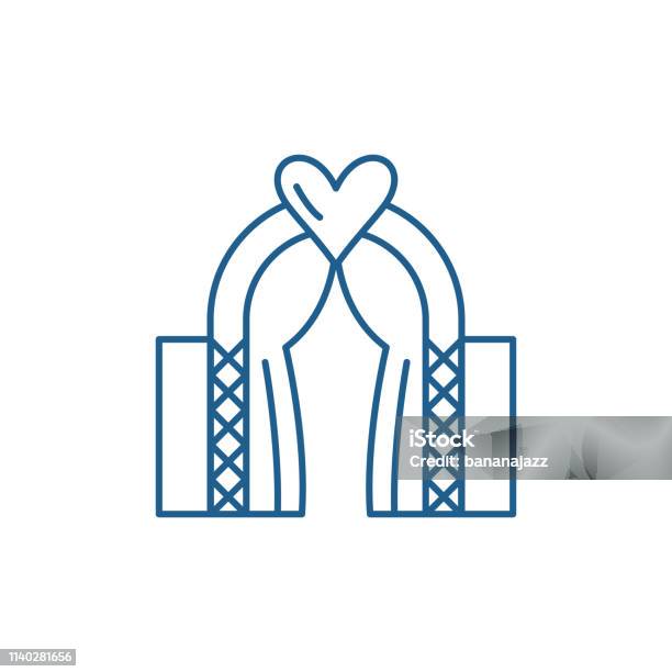 Concept Dicône De Ligne De Mariage Symbole De Vecteur Plat De Mariage