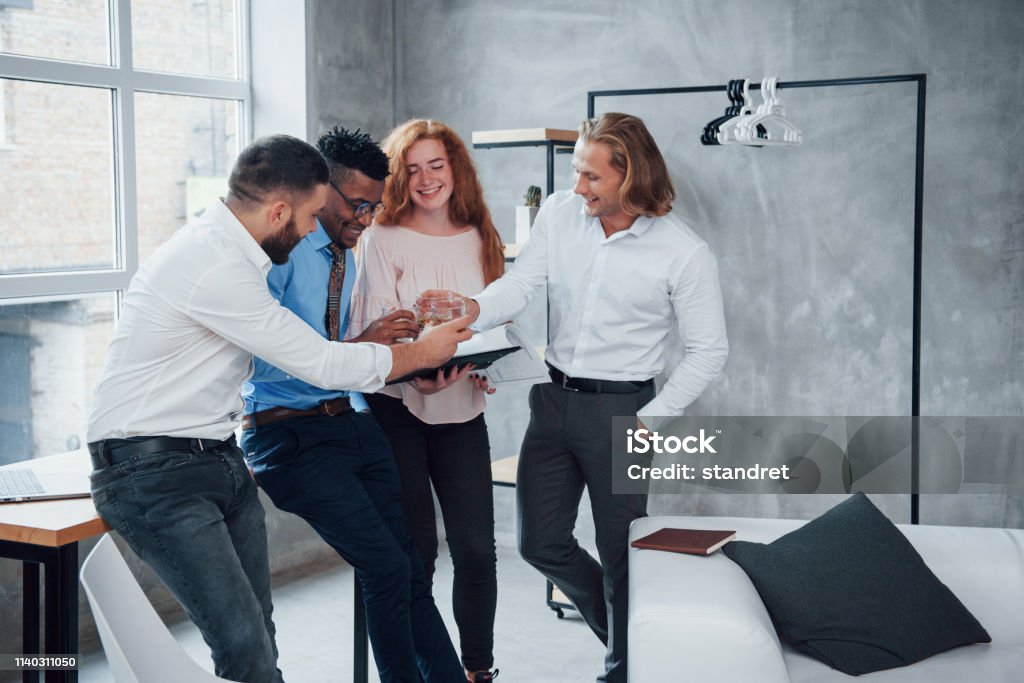 Tost For Success Beautiful Business People Love Their Job And Shairs