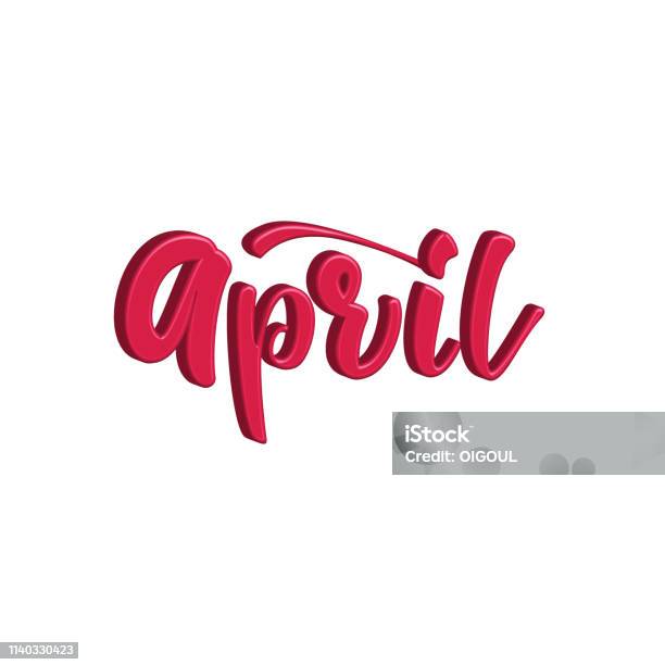 Ilustración De Letras En 3d Abril Ilustración Vectorial Y Más Vectores