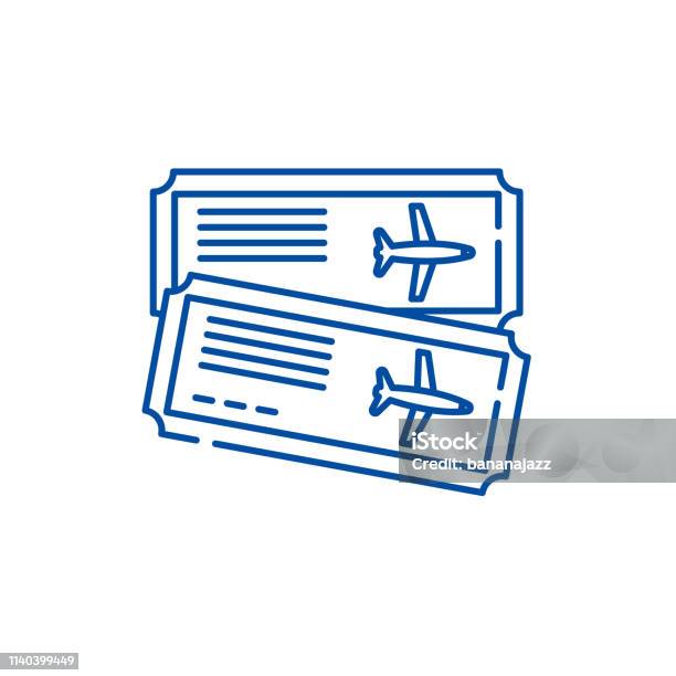 Concept Dicône De Ligne De Billets Davion Billets Davion Symbole