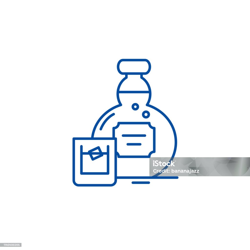 Concept Dicône De Ligne Dalcool Symbole De Vecteur Plat De Lalcool