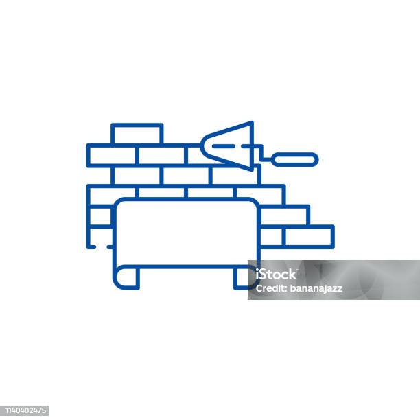 Concept Dicône De Ligne De Supervision Architecturale Symbole Vectoriel