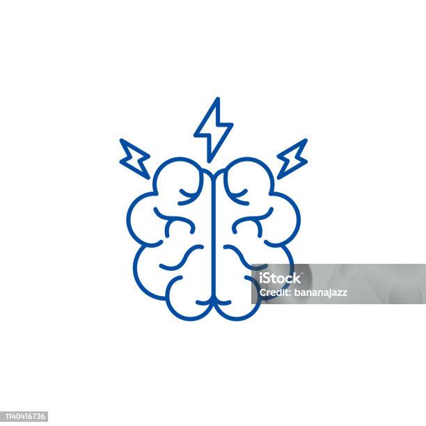 Concept Dicône De Ligne Brainstorm Brainstorm Plat Vecteur Symbole