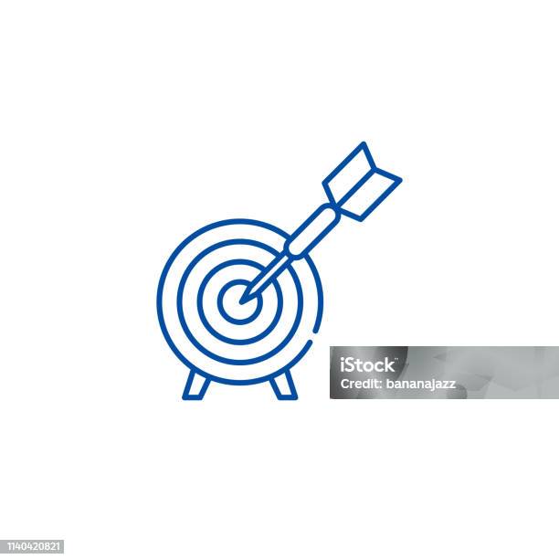 Concept Dicône De Ligne De Buts Daffaires Objectifs Métier Symbole