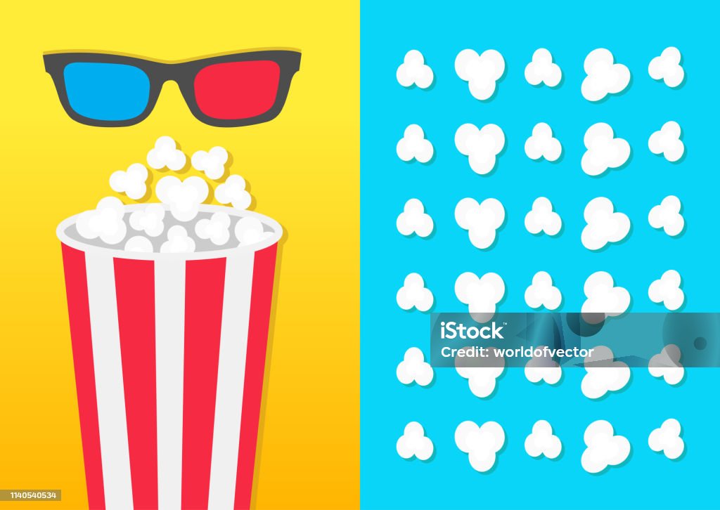 Kotak Ember Bulat Popcorn Kacamata Biru Merah 3d Ikon Bioskop Film ... Kotak Ember Bulat Popcorn Kacamata Biru Merah 3d Ikon Bioskop Film ...