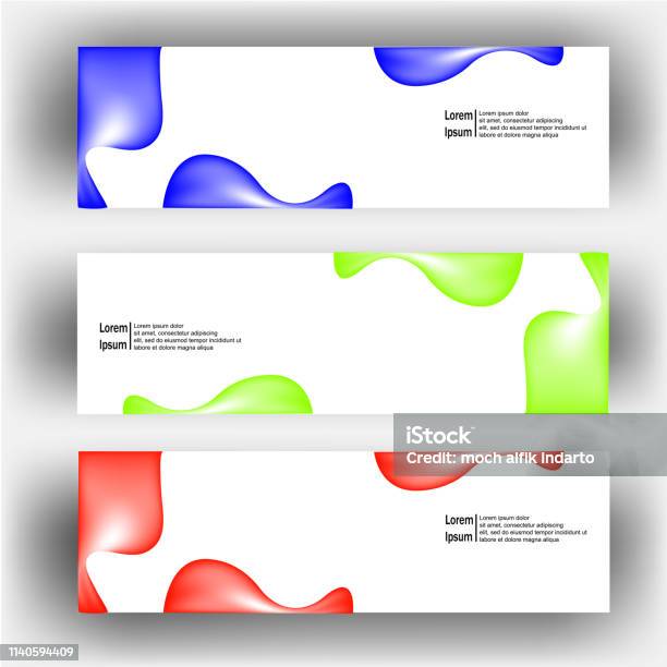 Abstrak Cairan Dinamis Geometris Desain Banner Web Template Templat