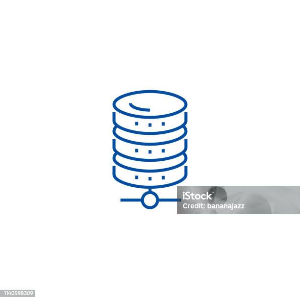Database Network Line Icon Concept Database Network Flat Vector Symbol Sign Outline Illustration
