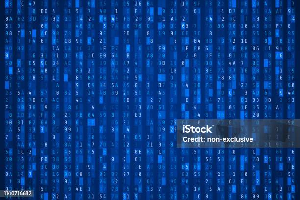 Random Hexadecimal Code Abstract Digital Data Element Matrix Background