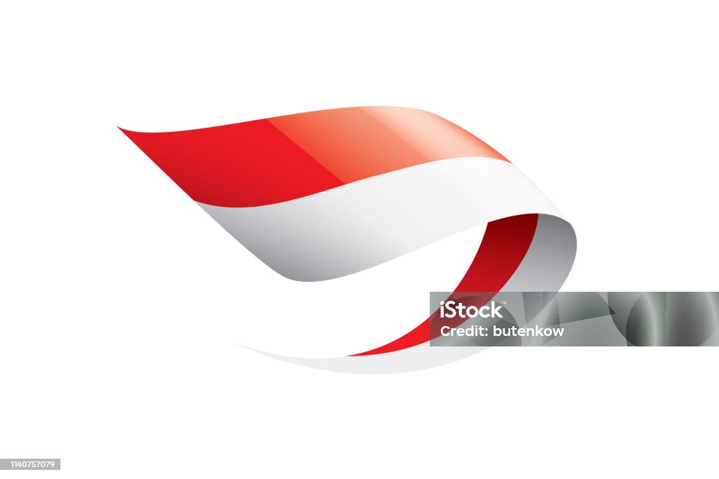 Ilustración De Bandera De Indonesia Ilustración Vectorial Sobre Un
