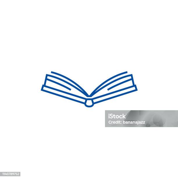 Buka Konsep Ikon Garis Depan Buku Buka Buku Frontview Simbol Vektor