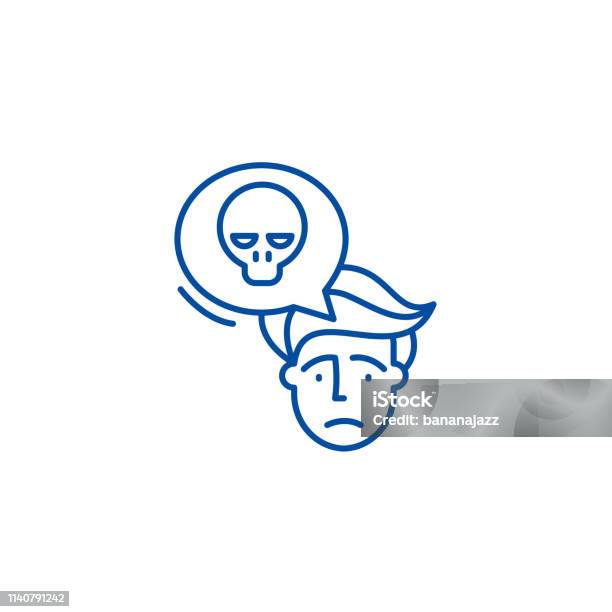 Concept Dicône De Ligne Panique Symbole De Vecteur Plat De Panique