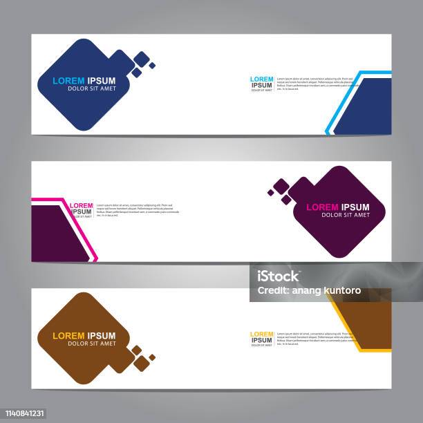Vektor Abstrak Web Banner Desain Template Ilustrasi Stok Unduh Gambar