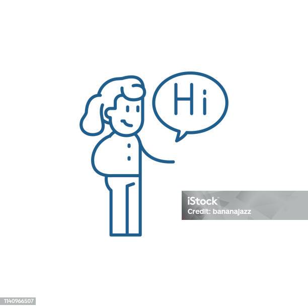 Concept Dicône De Ligne De Salutation Symbole De Vecteur Plat De Voeux