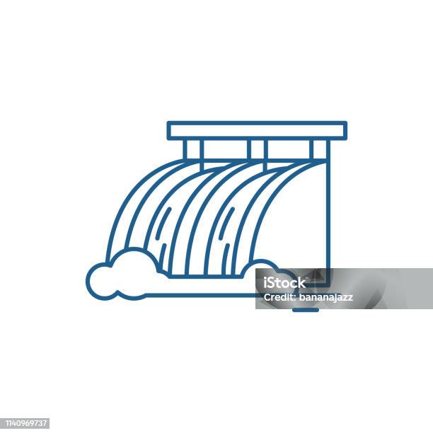 Concept Dicône De Ligne De Centrale Hydroélectrique Centrale