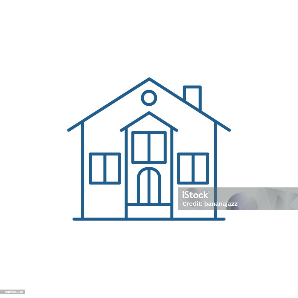 Concept Dicône De Ligne De Maison Privée Maison Privée Symbole