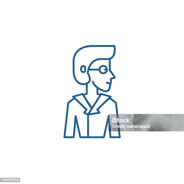 Concept Dicône De Ligne Danalyste Analyste Vecteur Plat Symbole Signe