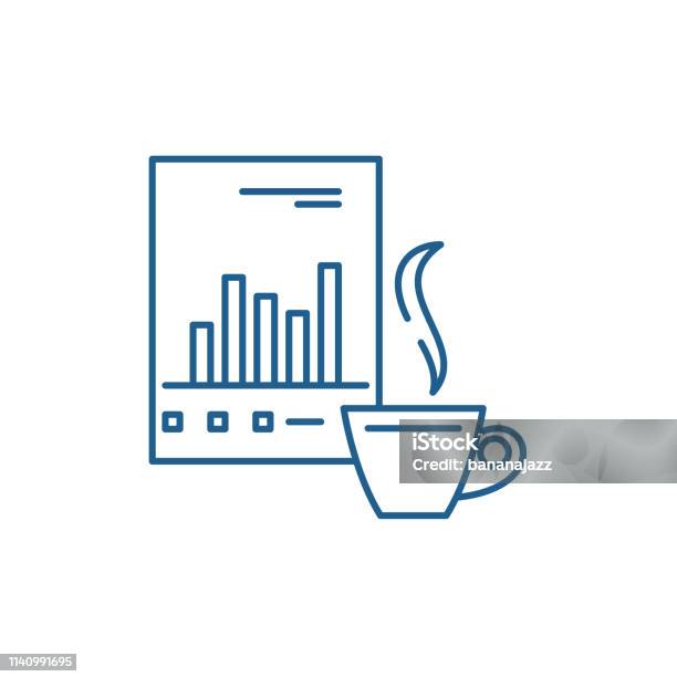 Concept Dicône De Ligne De Travail Analytique Travail Analytique Plat