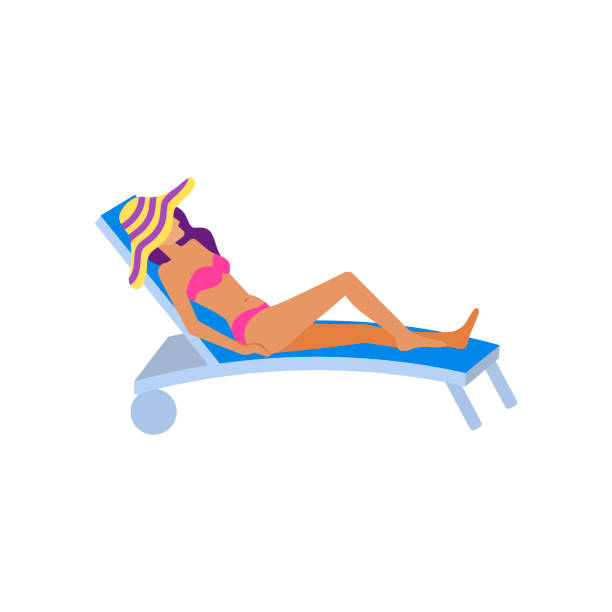 320 Femme Transat Plage Stock Illustrations Graphiques Vectoriels