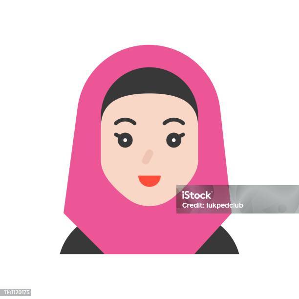 Muslim Woman Vector Illustration Ramadan Related Flat Icon Stock
