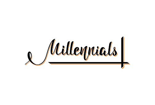Millennials Illustration Vectorielle Avec La Phrase Manuscrite Lettrage