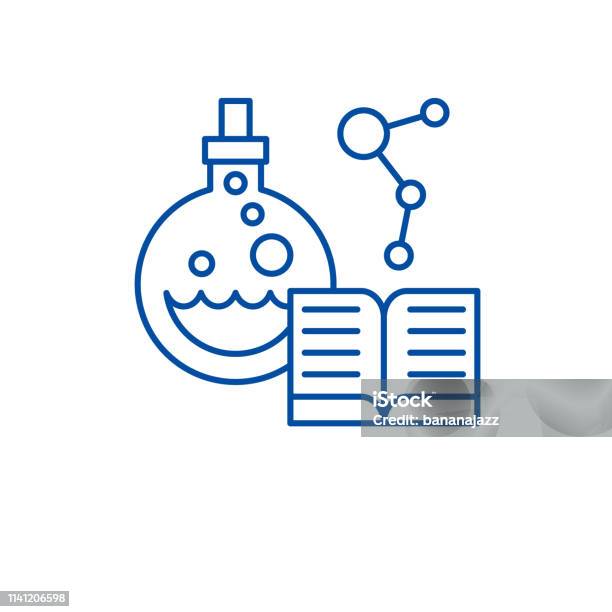 Concept Dicône De Ligne De Science Symbole De Vecteur Plat De Science