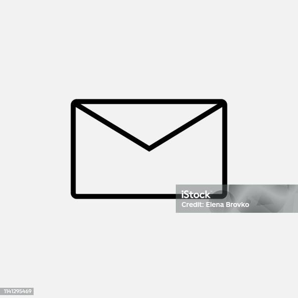 Icône Denveloppe Isolée Sur Le Fond Blanc Illustration Vectorielle