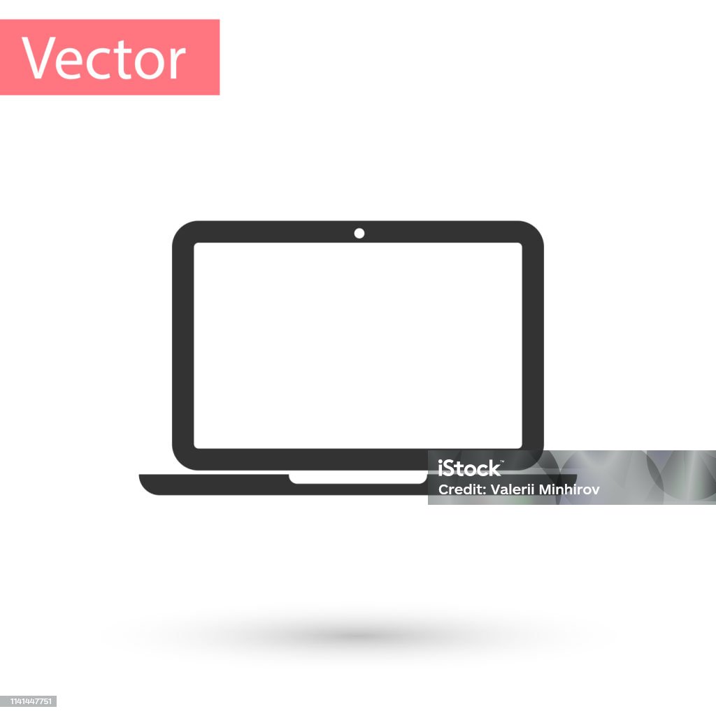 Beyaz Arka Planda Izole Gri Laptop Simgesi Boş Ekran Tabelası Olan ... Beyaz Arka Planda Izole Gri Laptop Simgesi Boş Ekran Tabelası Olan ...