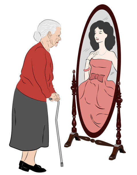 2 100 Woman Looking In Mirror Stock Illustrations Royalty Free Vector