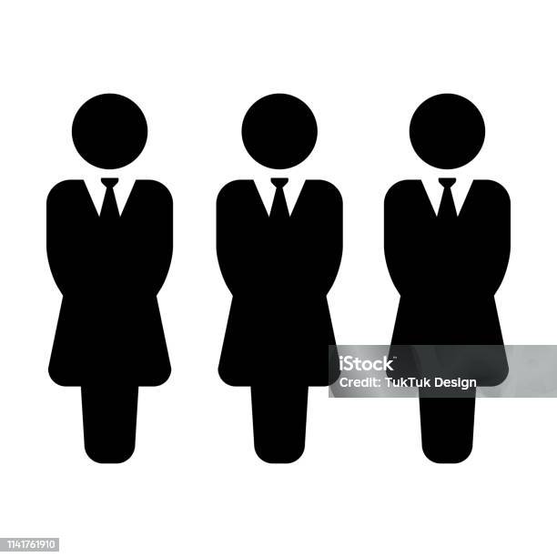 Leadership Icône Vecteur Féminin Groupe De Personnes Symbole Avatar