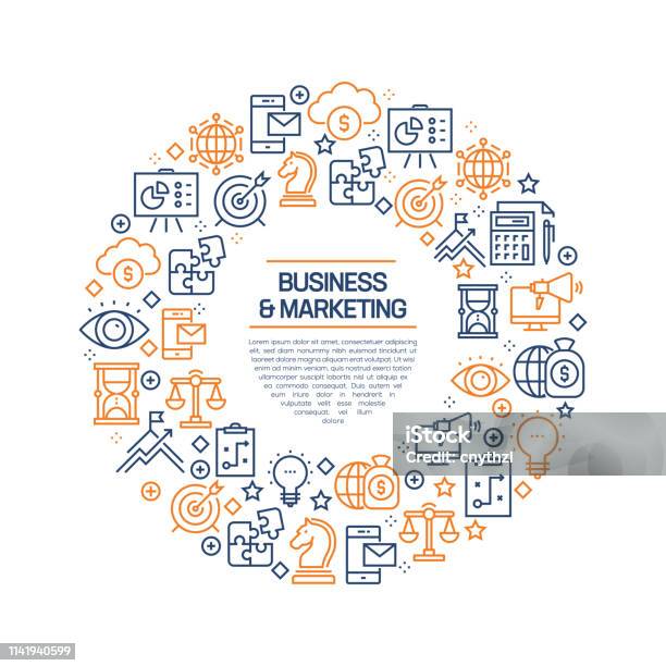 Ilustración de Concepto De Negocio Y Marketingiconos De Línea Colorida ... Ilustración de Concepto De Negocio Y Marketingiconos De Línea Colorida ...