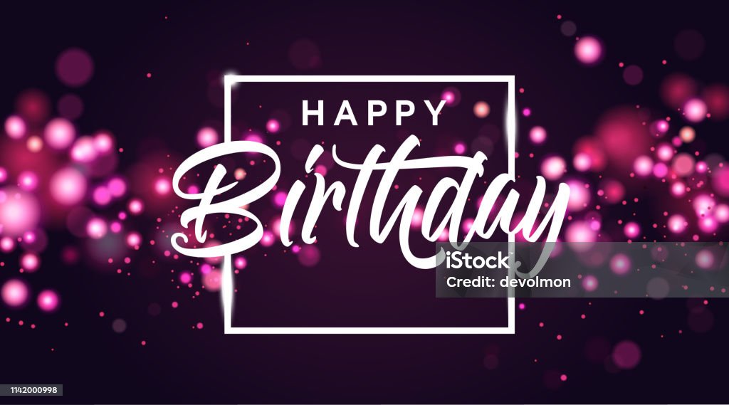 Happy Birthday Pink Bokeh Sparkle Glitter Luxury Glamor Background