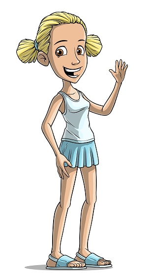 Cartoon Blonde Smiling Girl Character Vector Stock Illustration Download Image Now Adult
