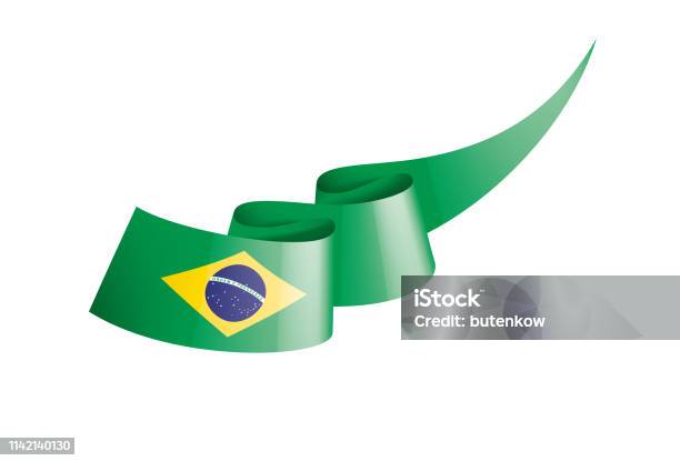 Ilustración De Bandera De Brasil Ilustración Vectorial Sobre Un Fondo