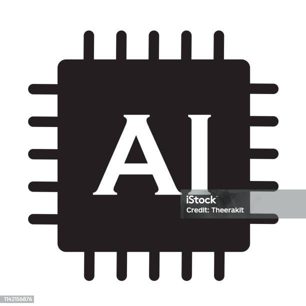 Icône Dintelligence Artificielle Sur Fond Blanc Style Plat Icône