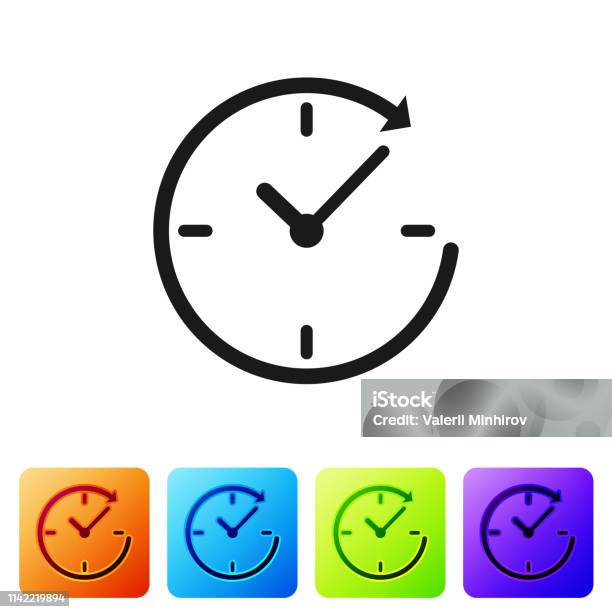 Horloge Grise Avec Licône De Flèche Disolement Sur Le Fond Blanc