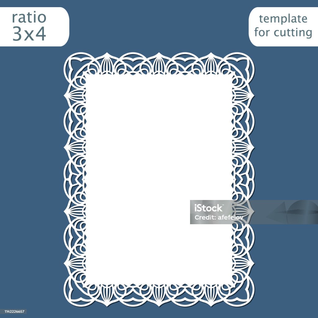 Laser Memotong Template Kartu Undangan Pernikahan Dengan Batas Openwork