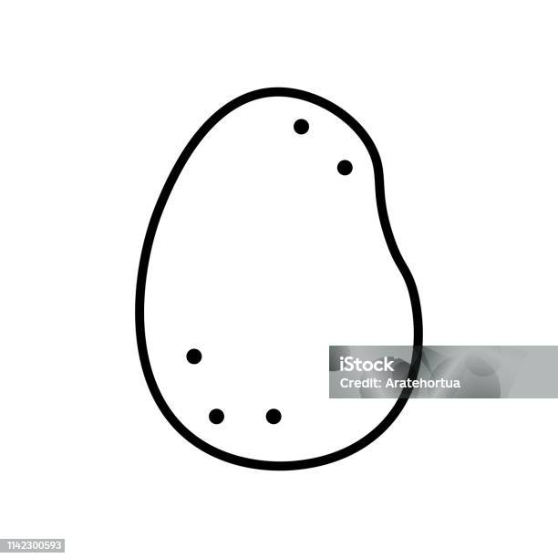 Icône De Patate De Dessin Animé Disolement Sur Le Fond Blanc Vecteurs