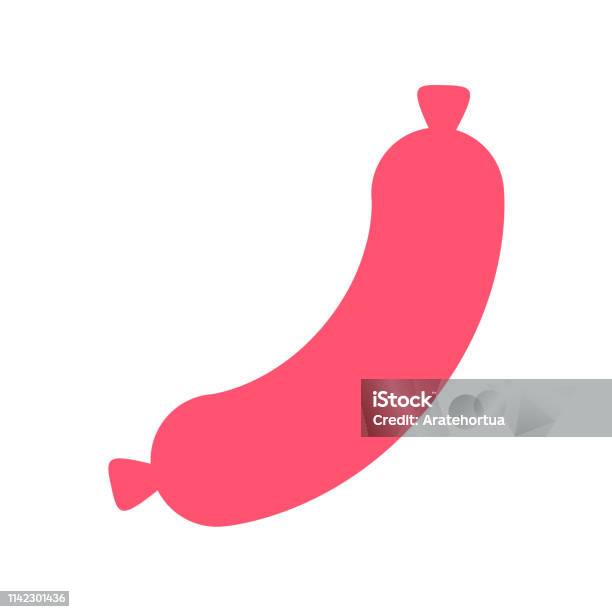 Icône De Saucisse De Dessin Animé Disolement Sur Le Fond Blanc Vecteurs